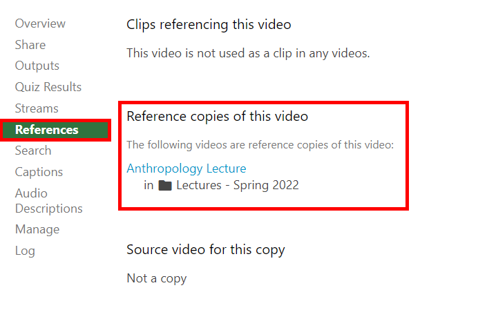 Learn About Video Reference Copies